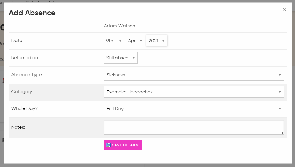 Absence Policies & Reporting – StaffSavvy Support