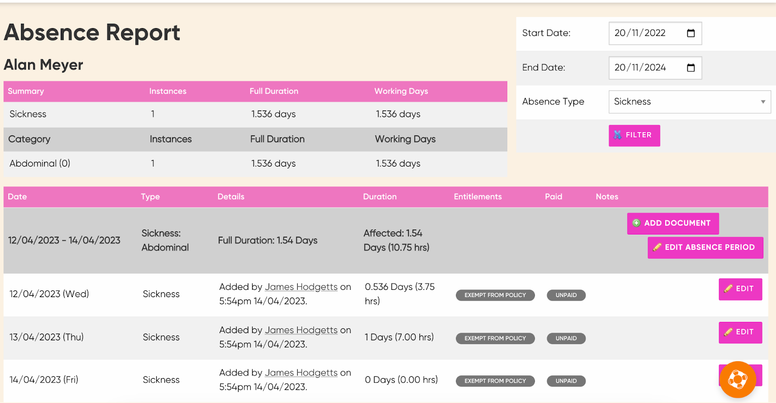 Absence Policies & Reporting – StaffSavvy Support