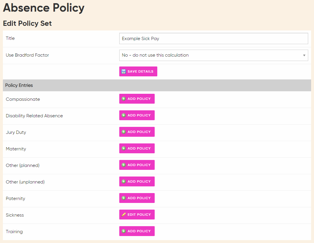 Absence Policies & Reporting – StaffSavvy Support