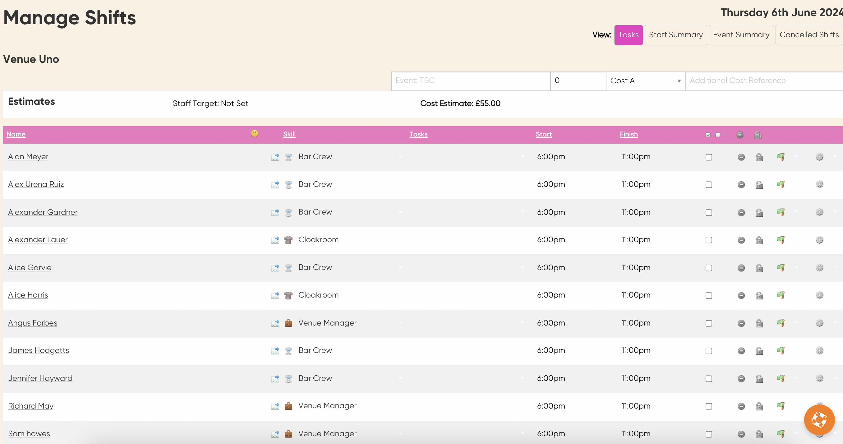 Manage Shifts - Grid View – StaffSavvy Support