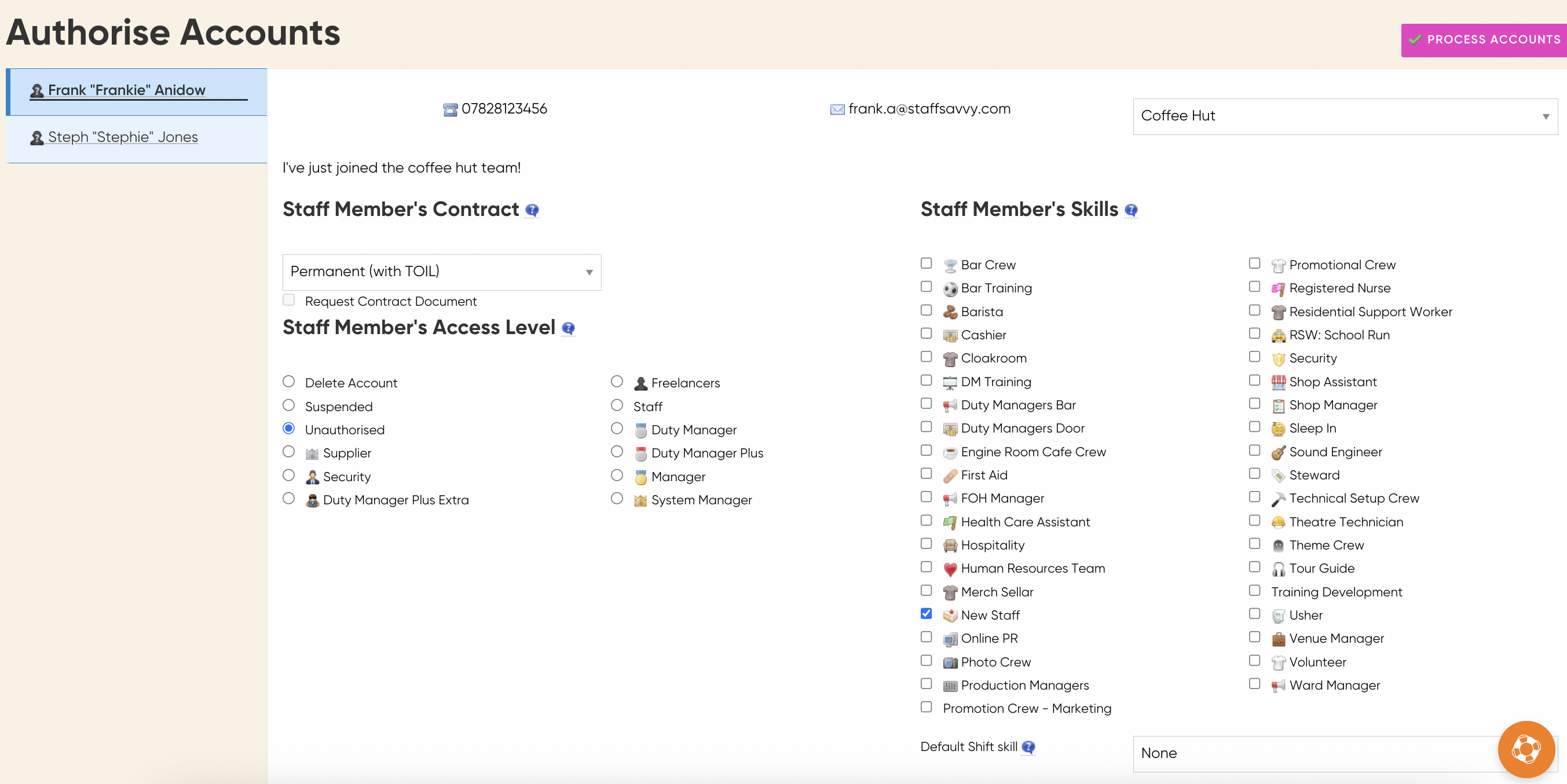Creating New Staff Member Accounts – StaffSavvy Support