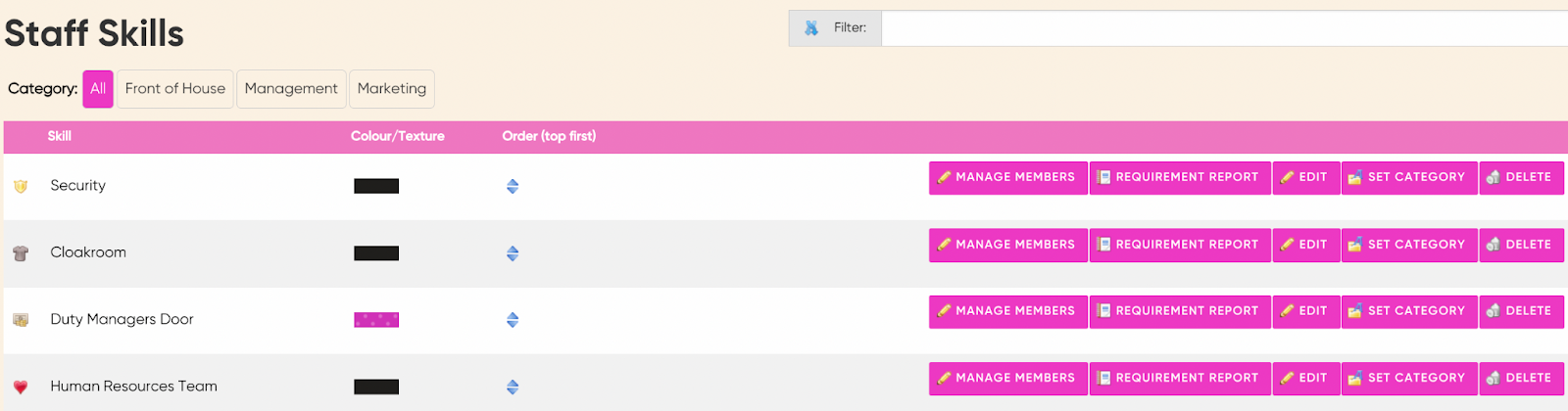 Staff Skills/Roles – StaffSavvy Support