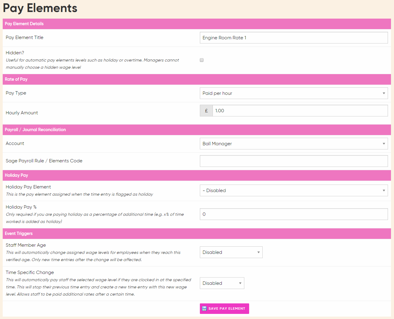 Pay Elements – StaffSavvy Support